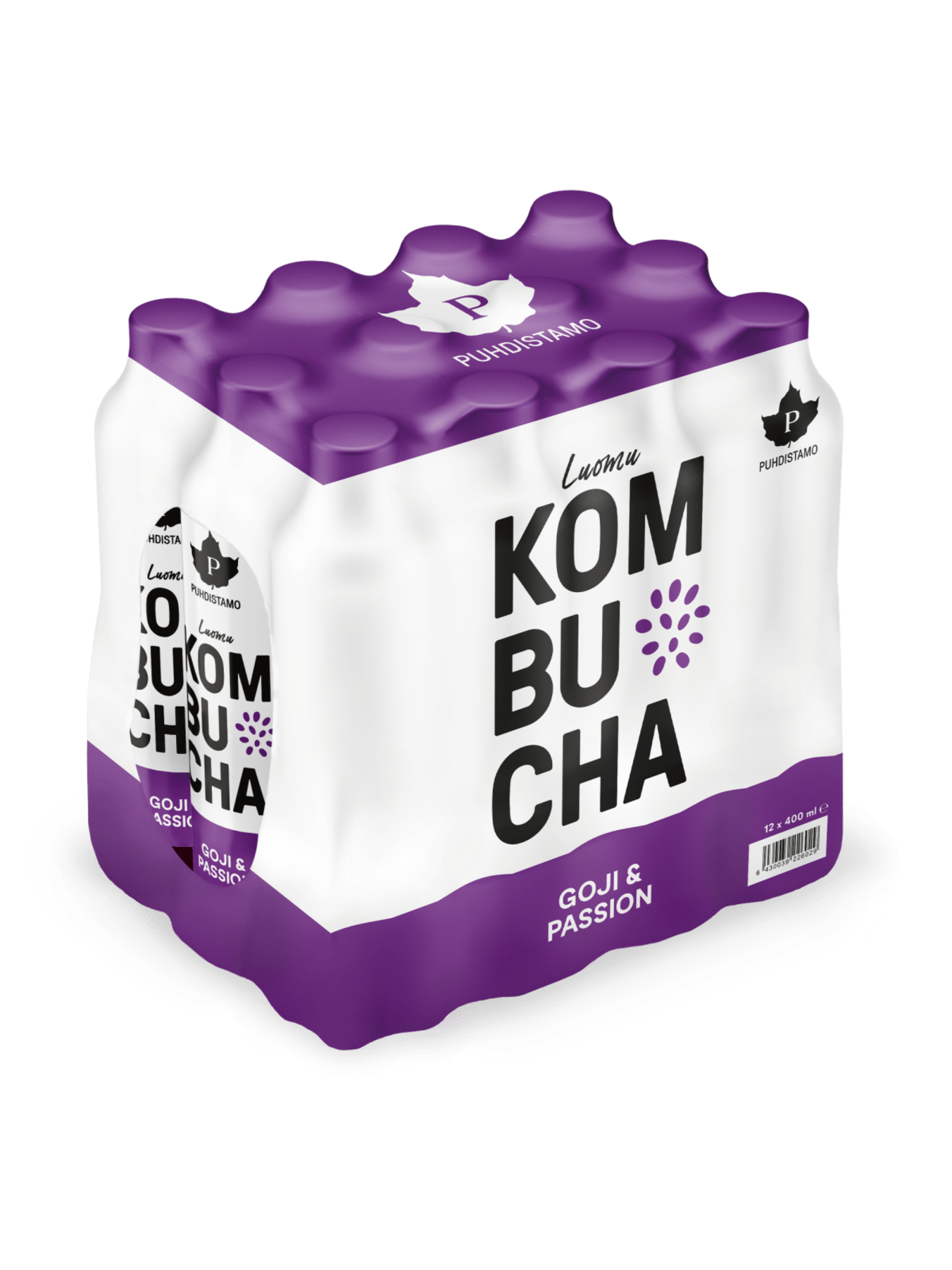 Luomu Kombucha Goji-Passion 400ml - 12-pack | Puhdistamo